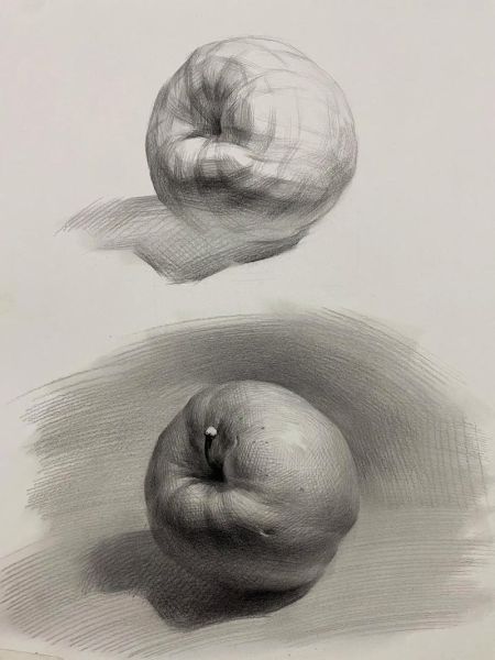 苹果盘子素描怎么画_苹果素描用什么铅笔-第3张图片-山城妙识