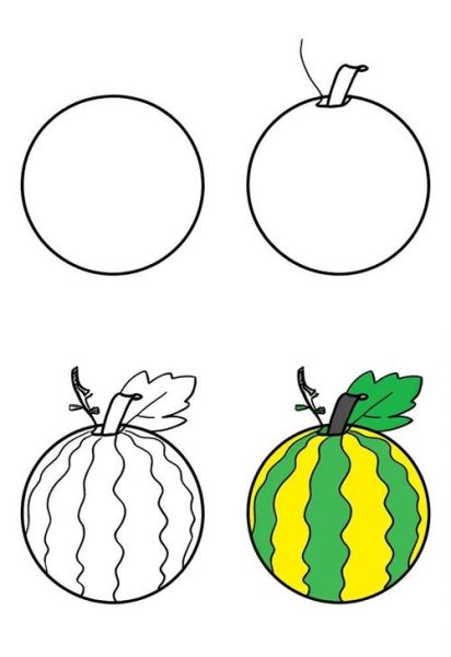 哈密瓜简笔画怎么画_哈密瓜简笔画步骤-第1张图片-山城妙识