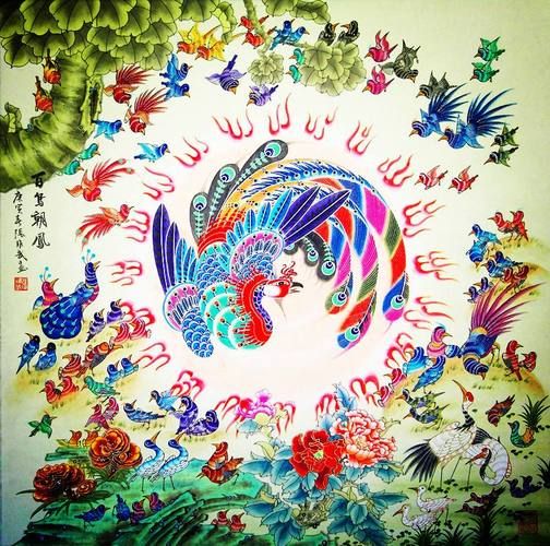 百鸟朝凤图寓意是什么_如何鉴赏百鸟朝凤图-第2张图片-山城妙识