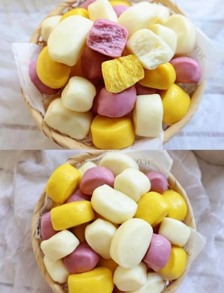 果蔬五彩小馒头怎么做_五彩小馒头用哪些蔬菜汁-第3张图片-山城妙识