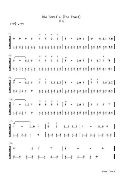 鳟鱼舒伯特简谱_如何快速掌握舒伯特鳟鱼五重奏钢琴简谱-第1张图片-山城妙识