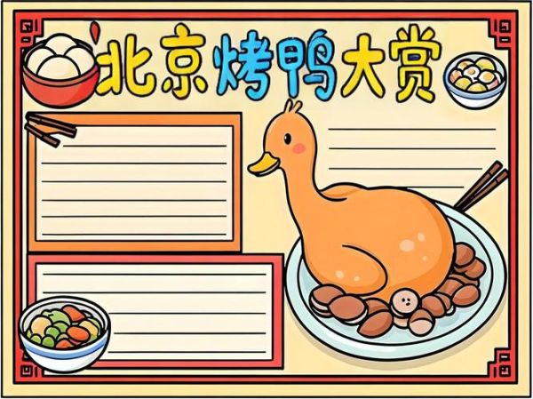 北京烤鸭简笔画怎么画_北京烤鸭图片简笔画教程-第3张图片-山城妙识