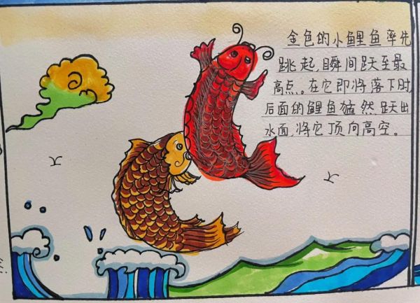 鱼跃龙门简笔画怎么画_鱼跃龙门简笔画步骤-第3张图片-山城妙识 鱼跃龙门简笔画怎么画_鱼跃龙门简笔画步骤-第3张图片-山城妙识