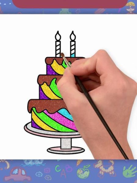 儿童蛋糕画画图片大全_如何画简单又好看-第2张图片-山城妙识