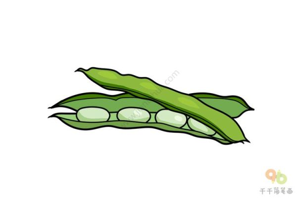 四季豆卡通图片怎么画_四季豆简笔画步骤-第2张图片-山城妙识