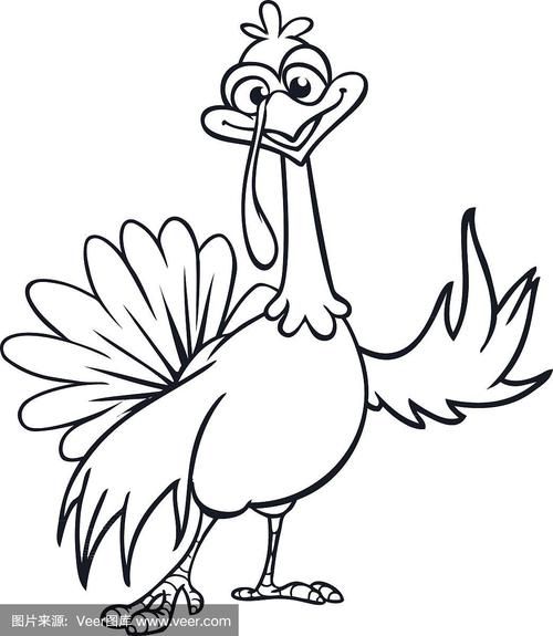 火鸡简笔画怎么画_火鸡图片简笔画教程-第3张图片-山城妙识