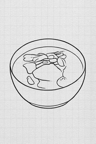 西湖牛肉羹简笔画怎么画_西湖牛肉羹简笔画步骤-第1张图片-山城妙识