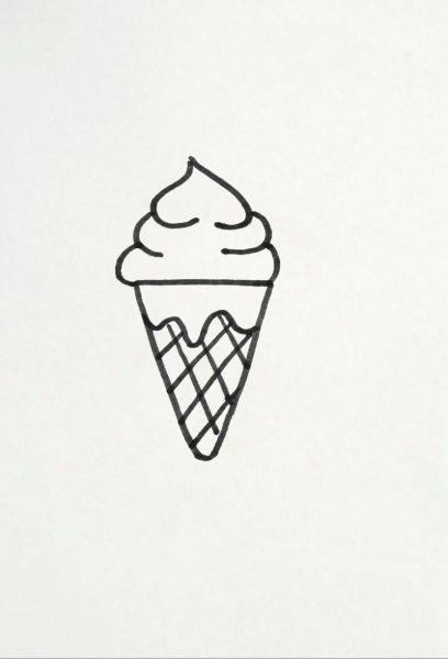 冰激凌卡通图片简笔画怎么画_冰激凌简笔画步骤图-第3张图片-山城妙识