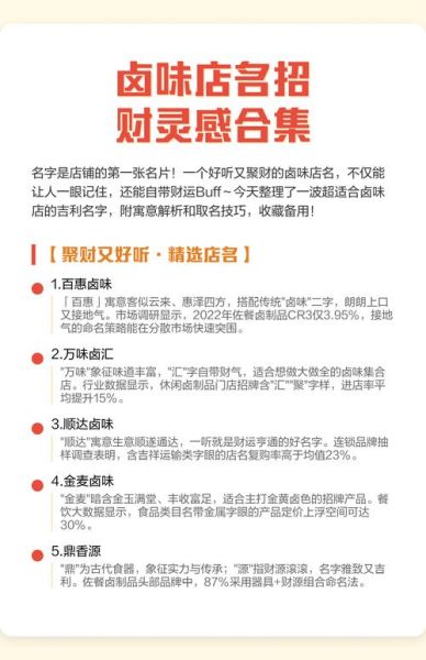卤味熟食店起名技巧_如何取一个招财好记的名字-第1张图片-山城妙识