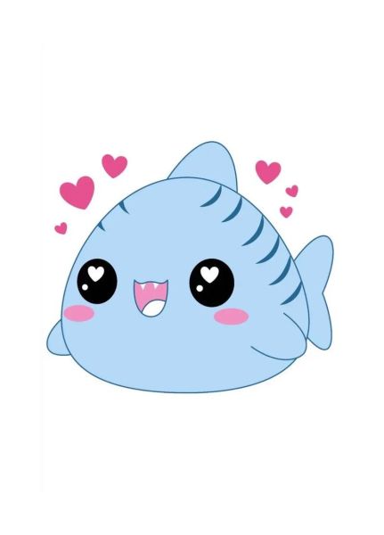 鲨鱼卡通图片大全_可爱鲨鱼简笔画怎么画-第1张图片-山城妙识