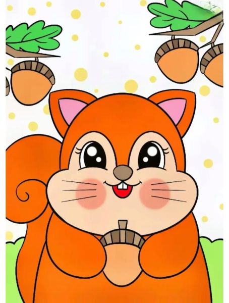 松鼠简笔画怎么画_松鼠彩色涂色技巧-第2张图片-山城妙识
