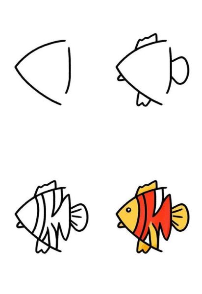 小丑鱼简笔画怎么画_小丑鱼图片简笔画步骤-第2张图片-山城妙识 小丑鱼简笔画怎么画_小丑鱼图片简笔画步骤-第2张图片-山城妙识