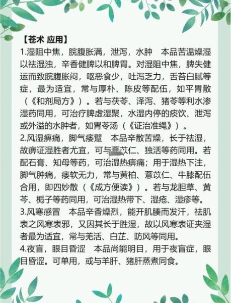 苍术的功效与作用及副作用_苍术泡水喝的禁忌-第1张图片-山城妙识