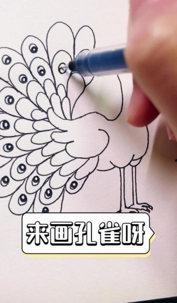 孔雀开屏怎么画_孔雀开屏绘画步骤-第1张图片-山城妙识