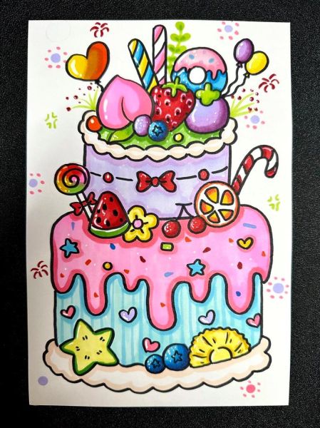 奶油蛋糕图片卡通_如何画可爱又简单-第1张图片-山城妙识