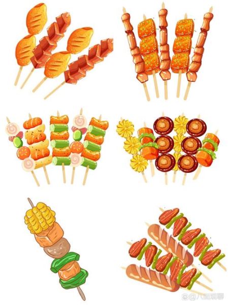 卡通烤肉串怎么画_烤肉串简笔画步骤-第3张图片-山城妙识