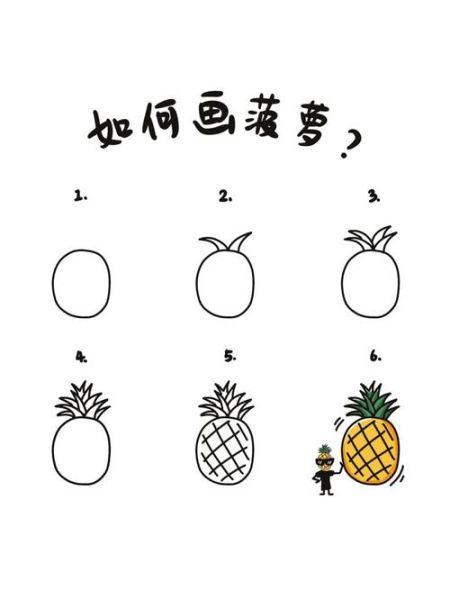 凤梨图片简笔画怎么画_凤梨简笔画步骤图解-第2张图片-山城妙识