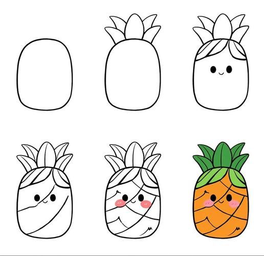 凤梨图片简笔画怎么画_凤梨简笔画步骤图解-第1张图片-山城妙识