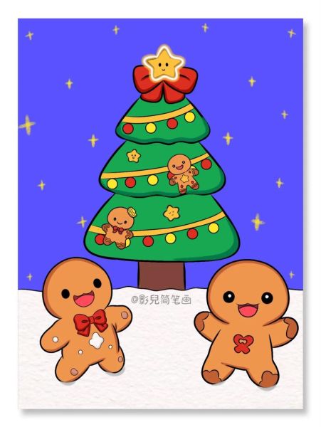 圣诞姜饼人简笔画怎么画_圣诞姜饼人简笔画教程-第2张图片-山城妙识 圣诞姜饼人简笔画怎么画_圣诞姜饼人简笔画教程-第2张图片-山城妙识