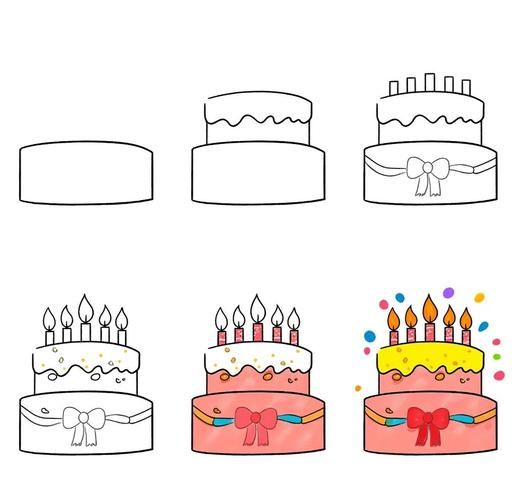 生日蛋糕图片大全简笔画_怎么画简单又好看-第2张图片-山城妙识 生日蛋糕图片大全简笔画_怎么画简单又好看-第2张图片-山城妙识
