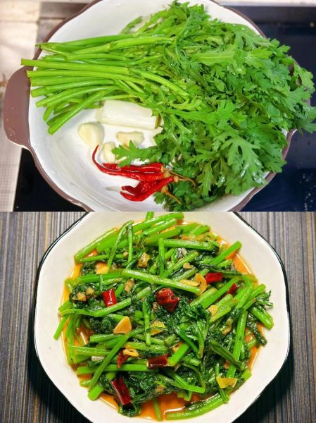 茼蒿怎么炒好吃_家常茼蒿做法大全-第2张图片-山城妙识