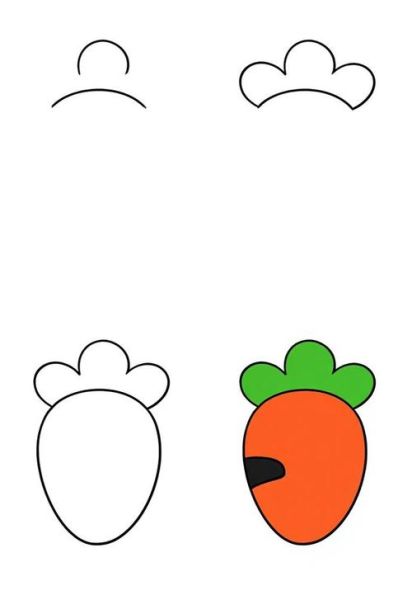 萝卜简笔画怎么画_萝卜涂色步骤图解-第3张图片-山城妙识