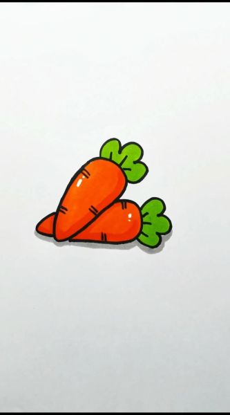 萝卜简笔画怎么画_萝卜涂色步骤图解-第1张图片-山城妙识