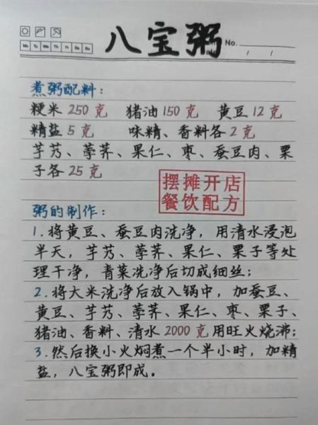 商用八宝粥配方比例_开店成本预算-第1张图片-山城妙识 商用八宝粥配方比例_开店成本预算-第1张图片-山城妙识